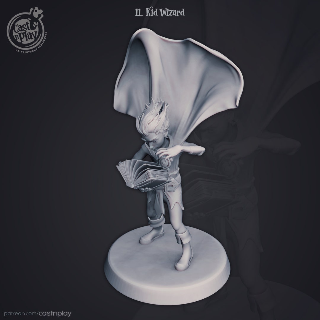 Kid Wizard Miniature - Castnplay - Dnd Miniatures - Role Playing Game ...