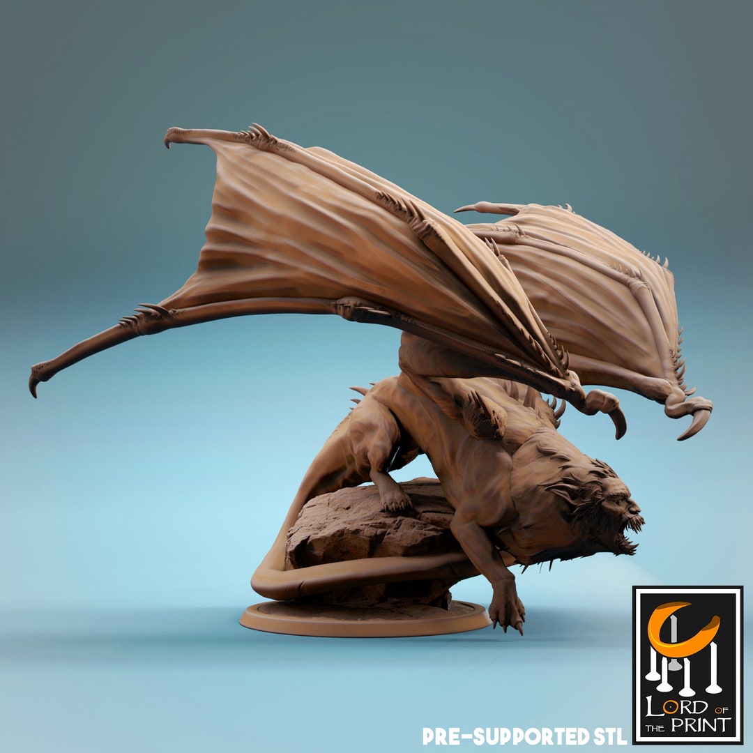 Manticore Miniature Lord of the Print Dnd Miniatures Role Playing Game ...