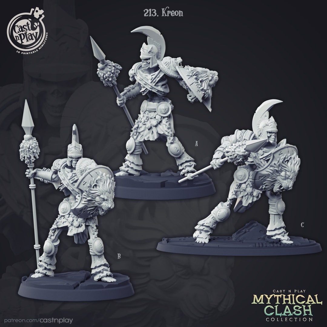Undead Spartan Warriors Castnplay Dnd Miniatures Fantasy - Etsy