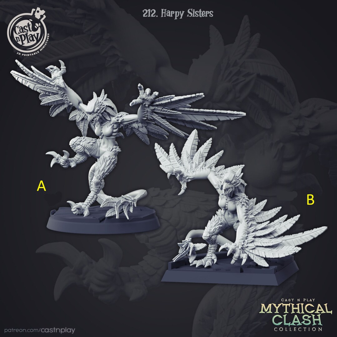 Harpy Miniatures Castnplay Dnd Miniatures Fantasy Role - Etsy