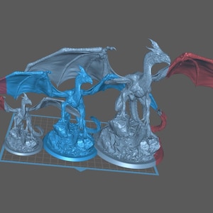 White Dragon Miniature - Rescale Miniatures - Dnd Miniatures - Role ...