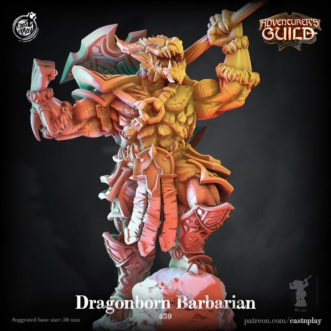 Dragonborn Barbarian Miniature - Castnplay - Dnd Miniatures - Role ...