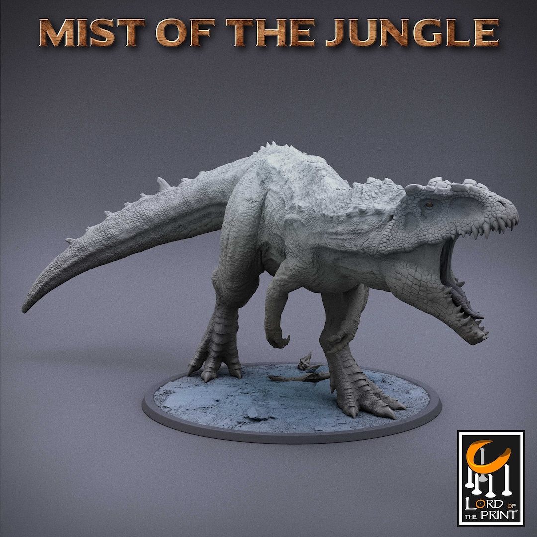 Giganotosaurus Dinosaur Miniature - Lord of the Print - Dnd Miniatures ...