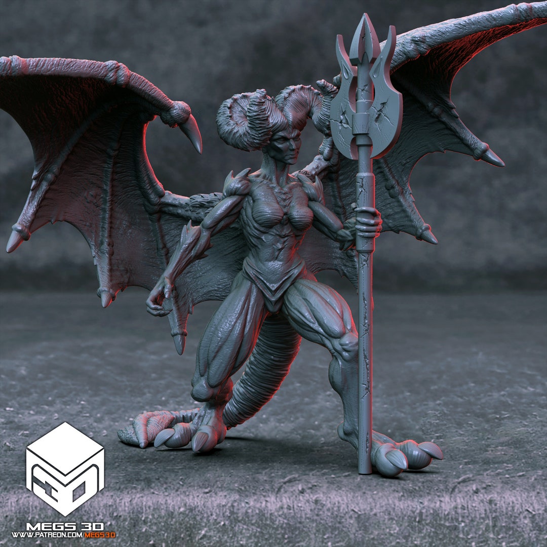 Horned Devil Female Miniature | Fantasy Miniature | Dnd Miniatures ...