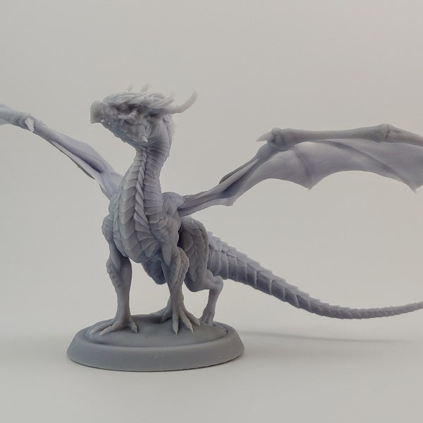 Dnd Miniature Gray Dragon - Etsy
