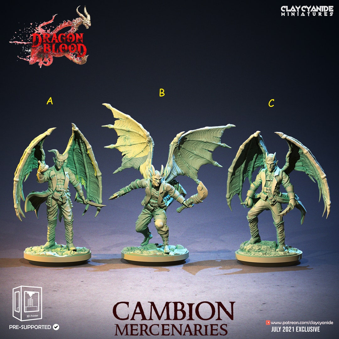 Cambion Mercenary Miniatures - Dnd Miniatures - Role Playing Game ...