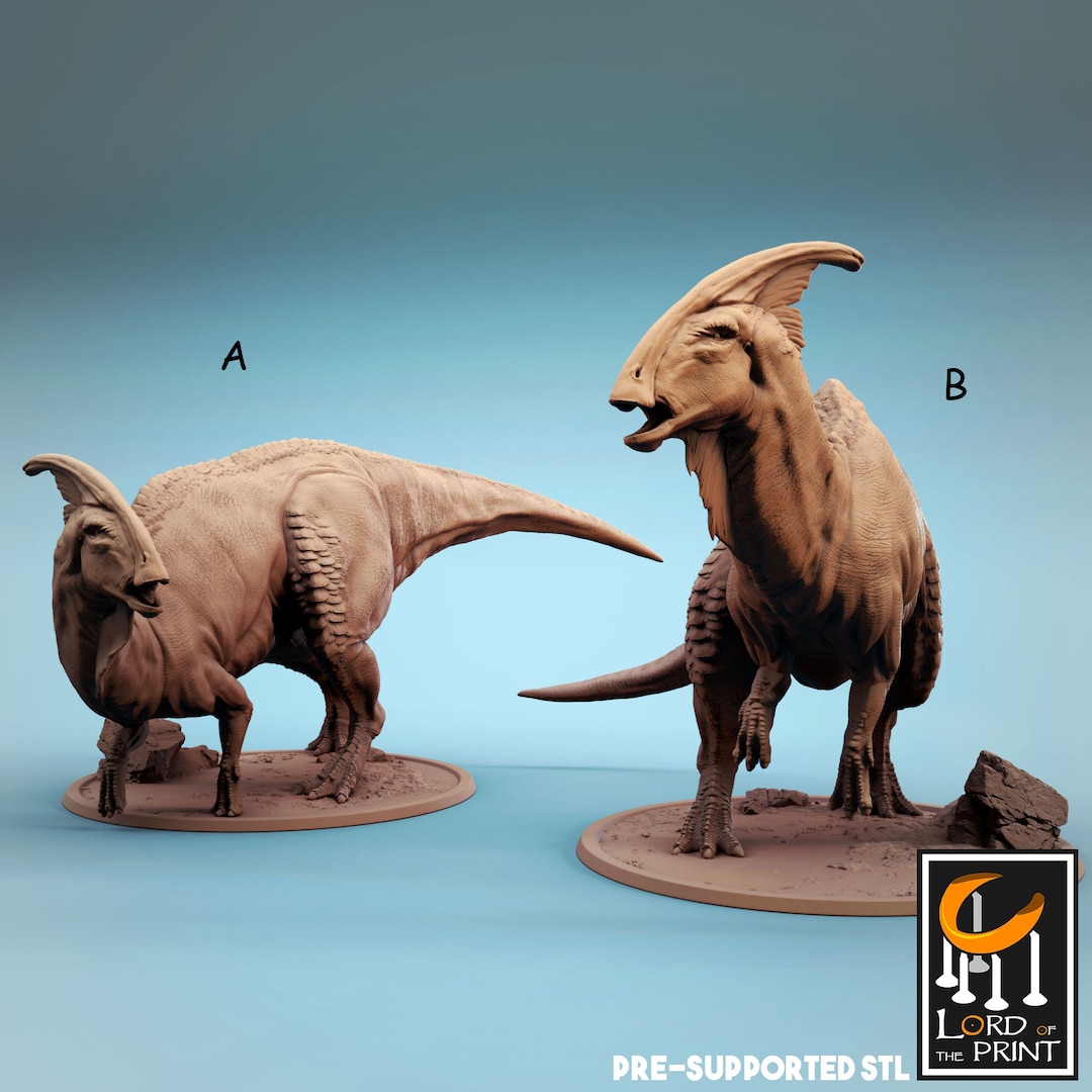 Parasaurolophus Dinosaur Miniature - Rescale Miniatures - D&D ...