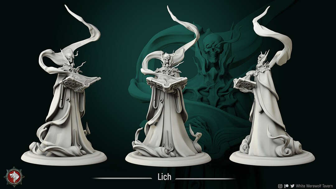 Lich Lord Miniature - Dnd Miniatures - Role Playing Game - Tabletop ...