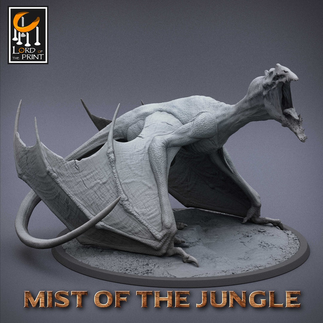 Prehistoric Wyvern Miniature - Rescale Miniatures - Dnd Miniatures ...