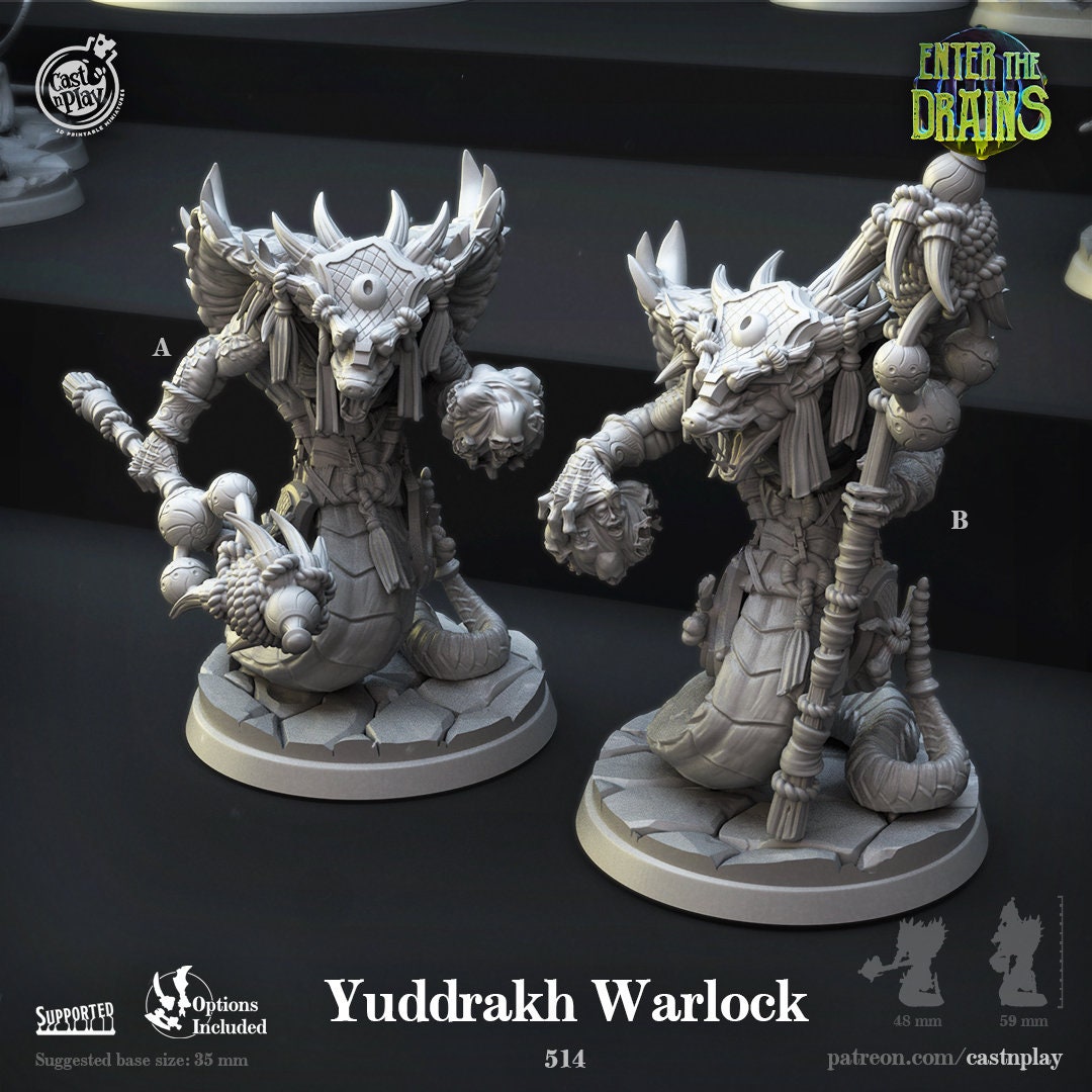 Yuan Ti Warlock Miniature - Castnplay - Dnd Miniatures - Role Playing ...