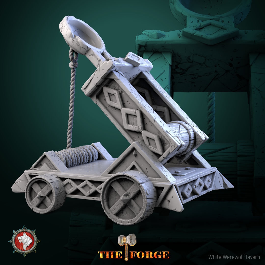 Catapult Siege Weapon Miniature Dungeons and Dragons Fantasy Role ...