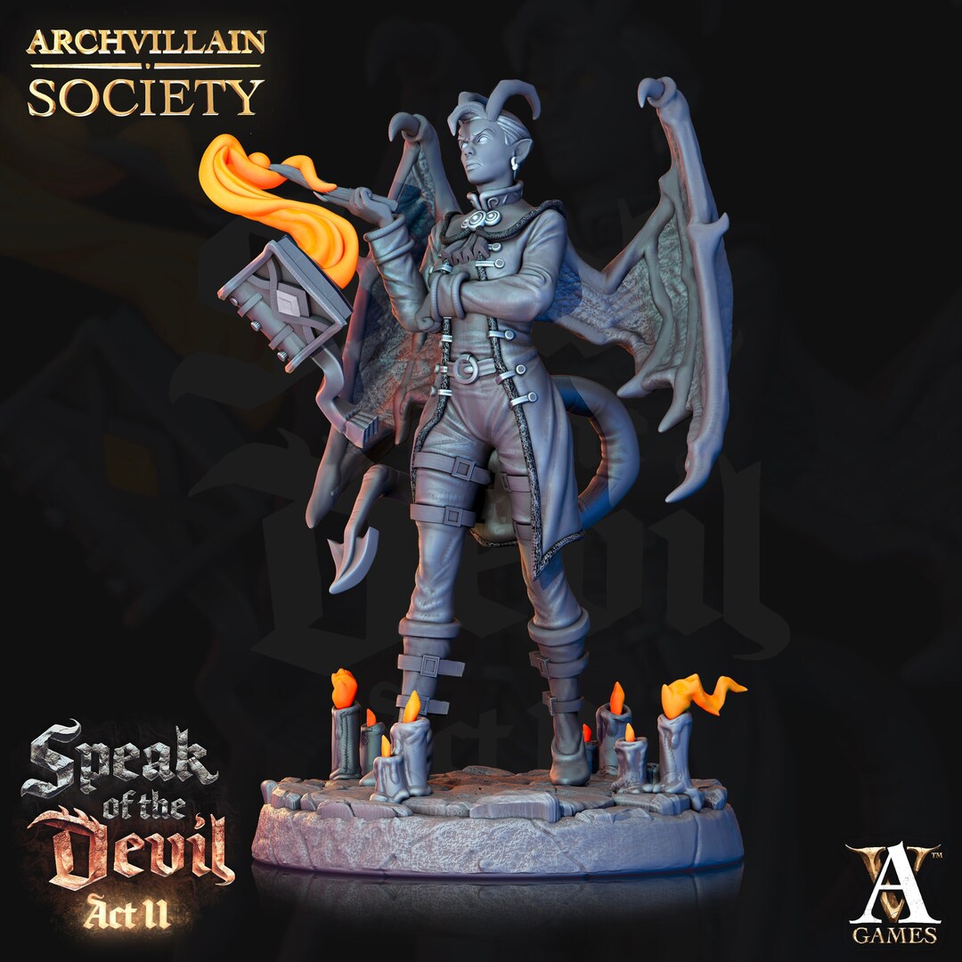 Tiefling Spirit Binder Miniature - Archvillian Games - Dnd Miniatures ...