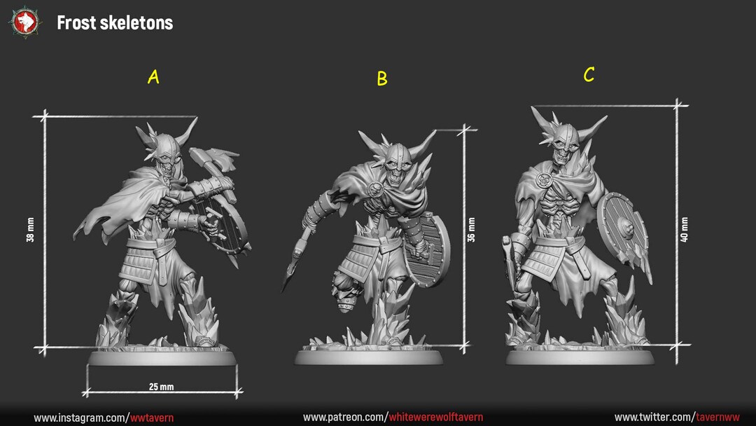 Frost Skeleton Miniatures - Dnd Miniatures - Role Playing Game ...