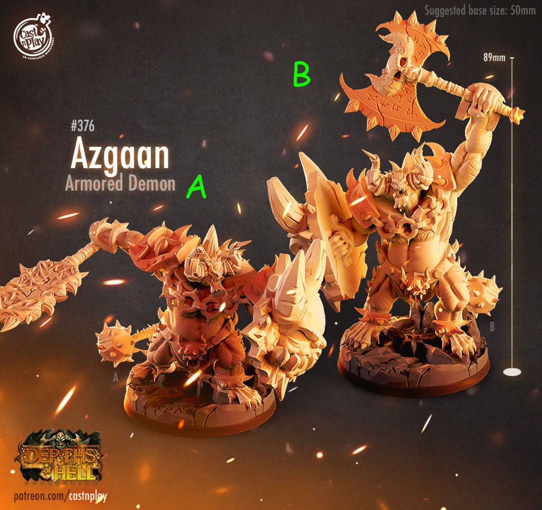 Armored Demon Miniature Dnd Miniatures Role Playing Game Tabletop ...