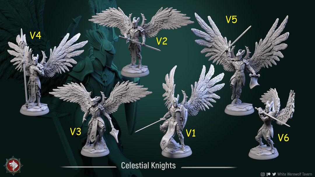 Celestial Knight Miniature - Dnd Miniatures - Role Playing Game ...