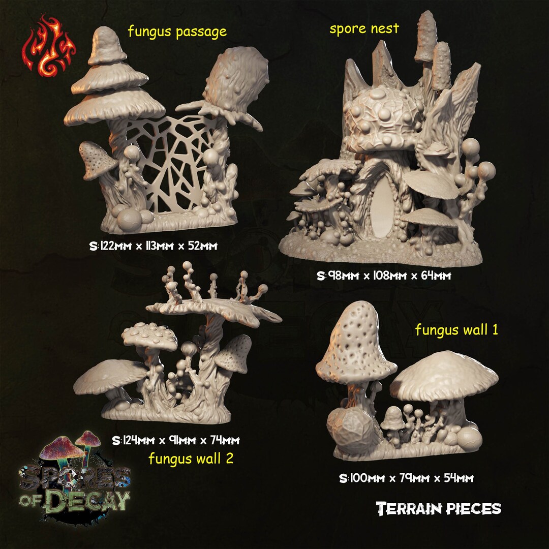 Mushroom Spore Scatter Terrain - Crippled God Foundry - Dnd Miniatures ...