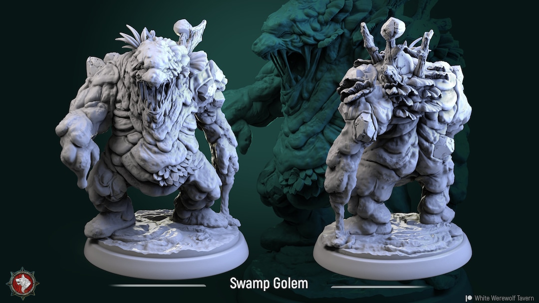 Swamp Golem Miniature - Dnd Miniatures - Role Playing Game - Tabletop ...