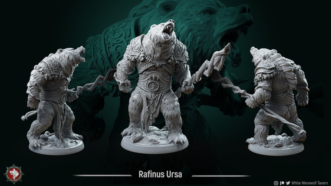 Druid Bear Wildshape Miniature - Dnd Miniatures - Role Playing Game ...