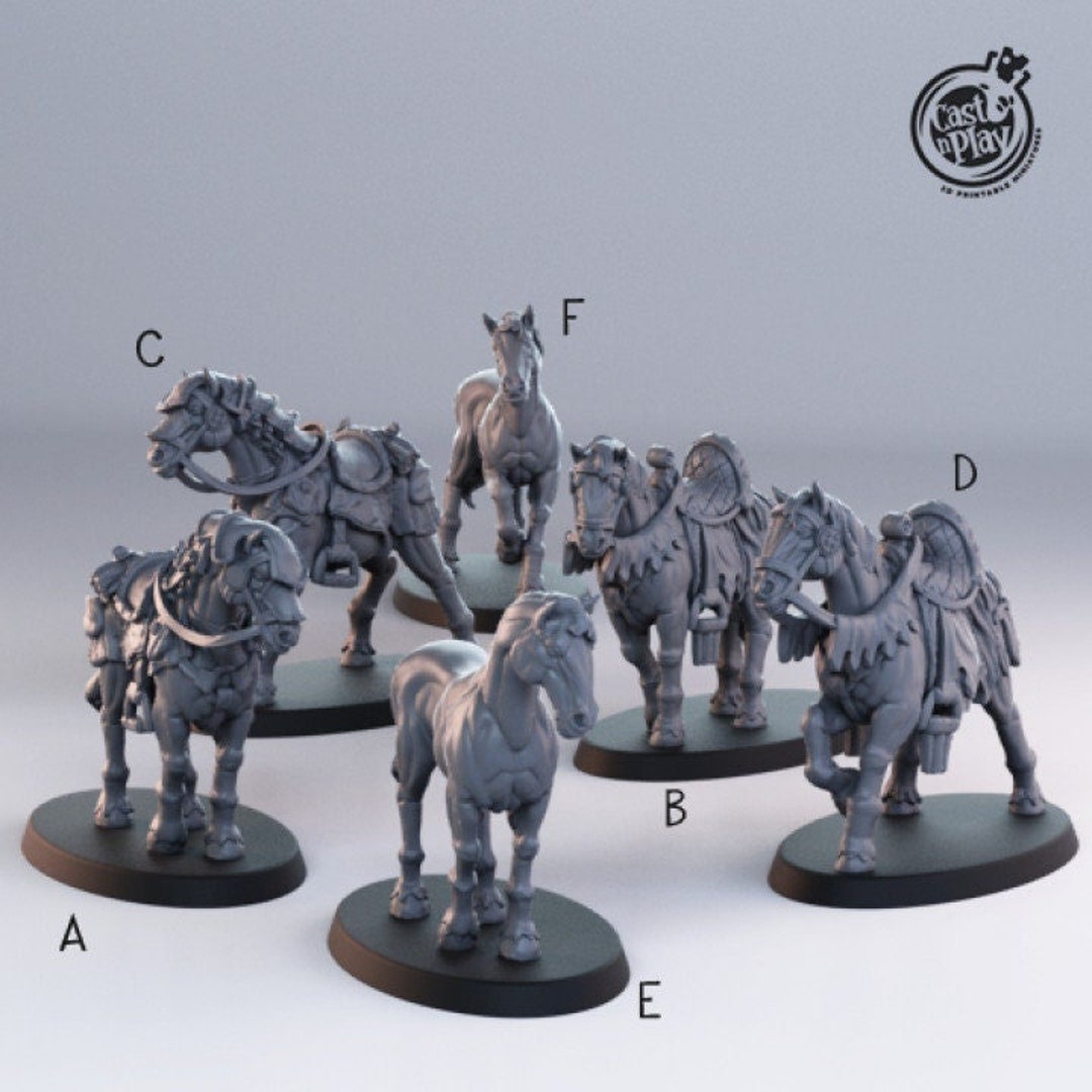Horse Miniature - Castnplay - Dnd Miniatures - Role Playing Game ...