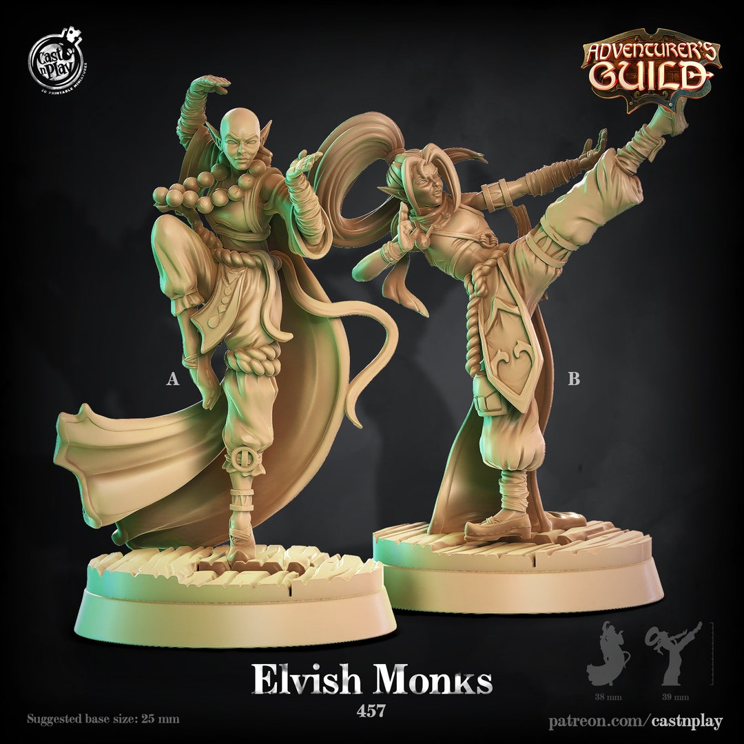 Elven Monk Miniatures - Castnplay - Dnd Miniatures - Role Playing Game ...