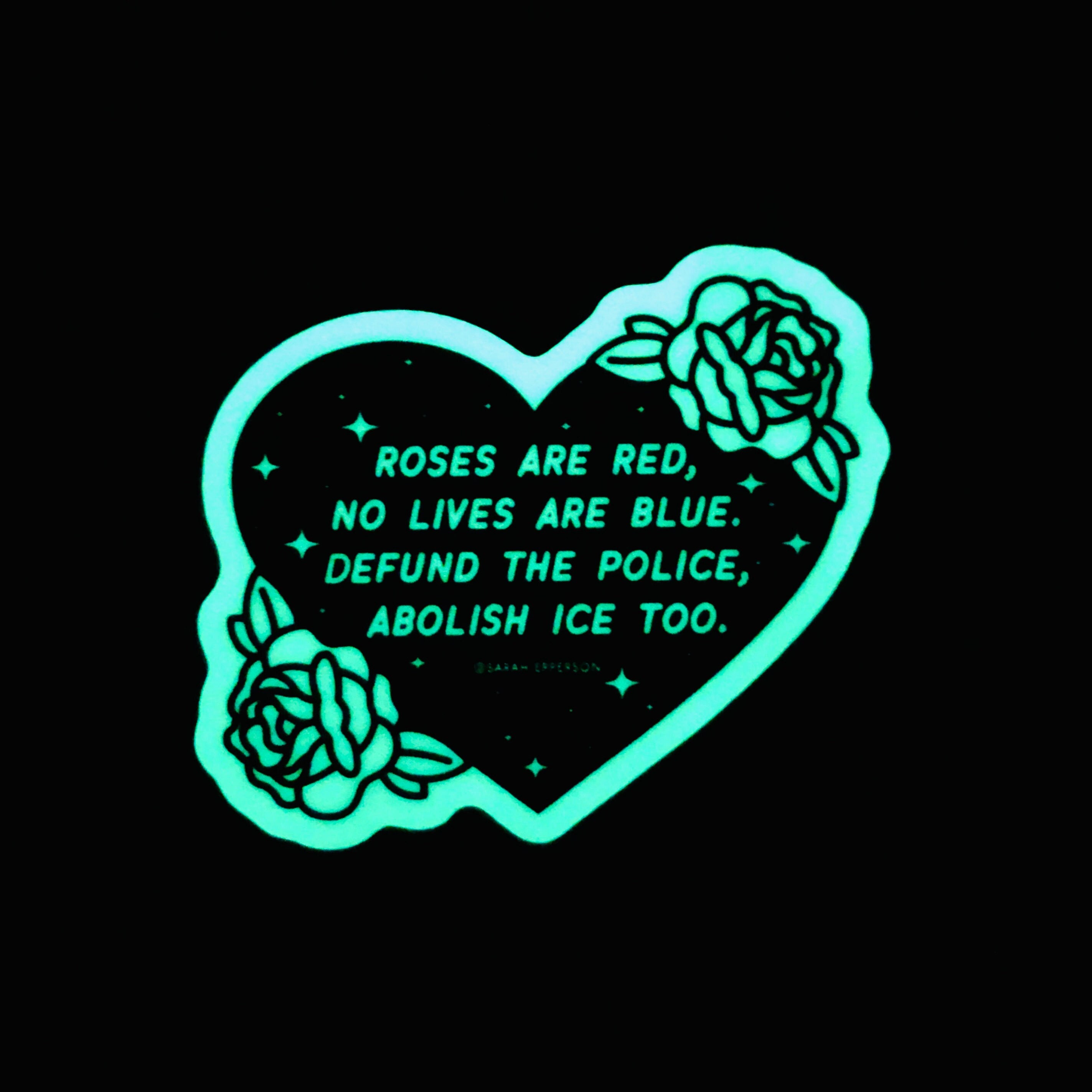 Sarah Epperson-Roses Are Red - Defund The Police & Abolish ICE - Sticker
