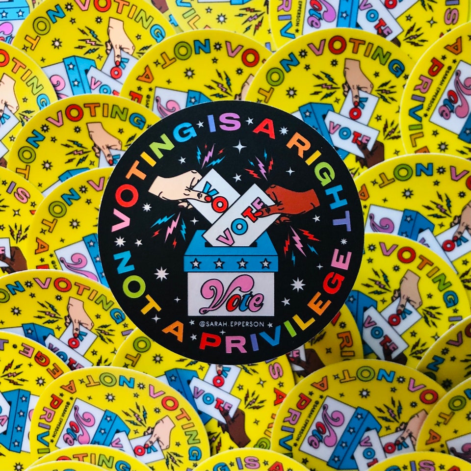 Voting Is A Right, Not A Privilege - Holographic Sticker sold by Ip ...