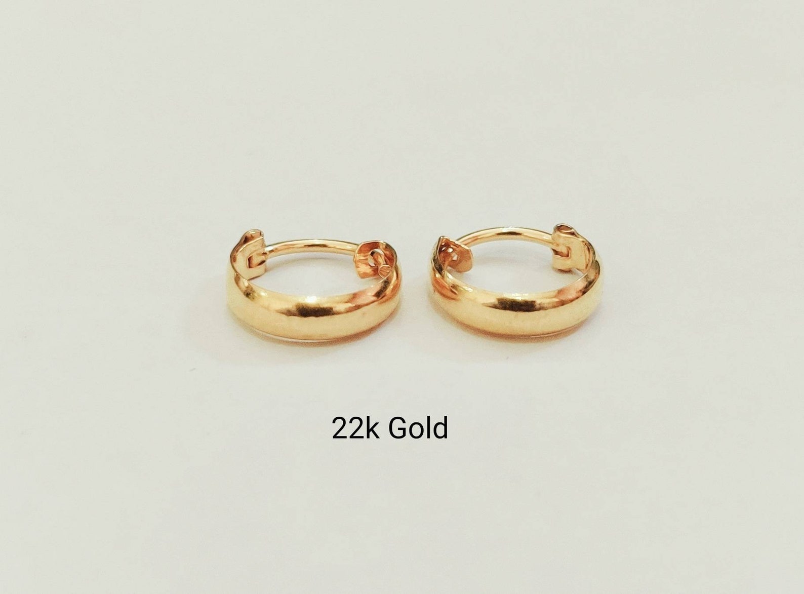 22k Gold Hoops, Solid Gold Hoops, Tiny Gold Hoops, Simple Gold Hoop ...