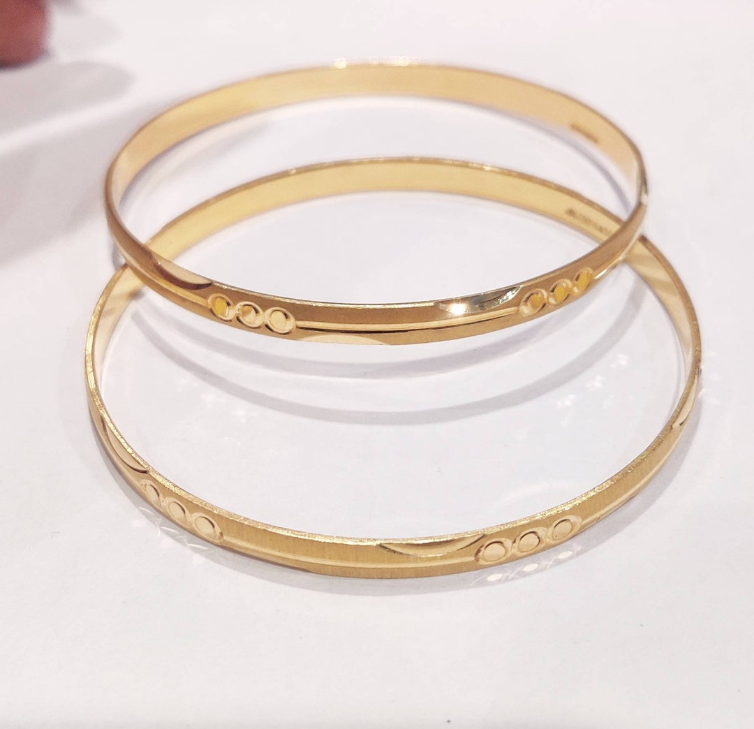22k Gold Bangles, Solid Gold Real Bangle,gold Bangle Bracelet, Antique ...