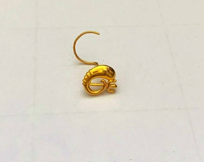 18k Gold Nose Pin Ganesha Nose Pin Indian God Nose Pin - Etsy