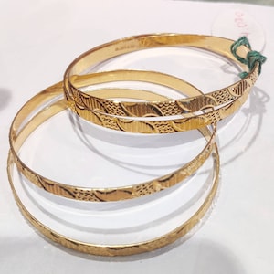 22k Gold Bangles, Solid Gold Real Bangles,indian Gold Bangles, Antique ...