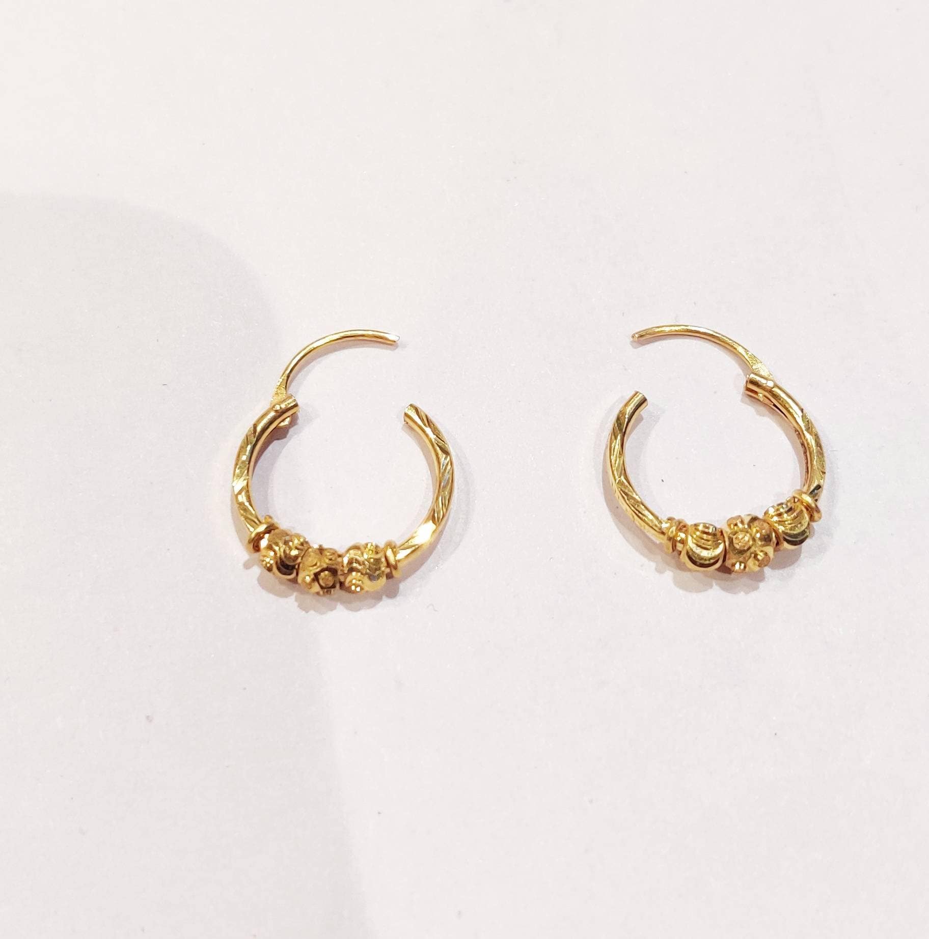 22k Gold Hoops Rajasthani Gold Hoops Unisex Gold Hoops - Etsy