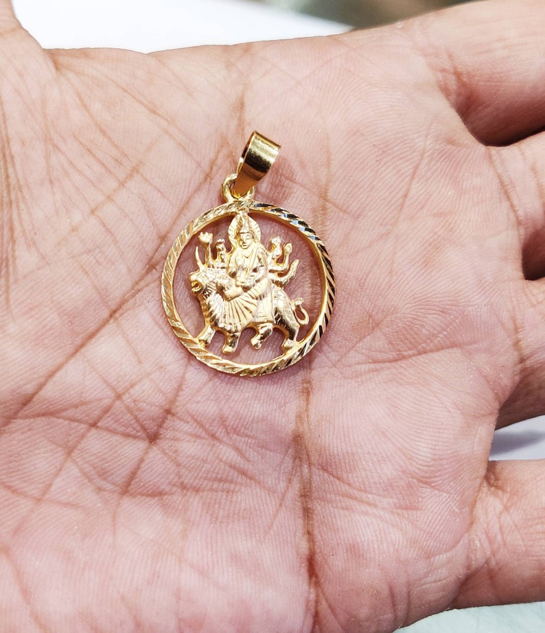 22k Gold Goddess Durga Pendant Vaishno Devi Pendant in Gold - Etsy