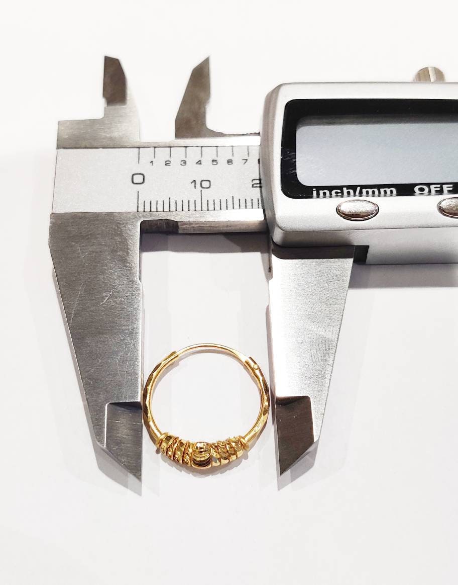 22k Gold Hoops Bold Design Gold Hoops Elegant Indian Hoops - Etsy