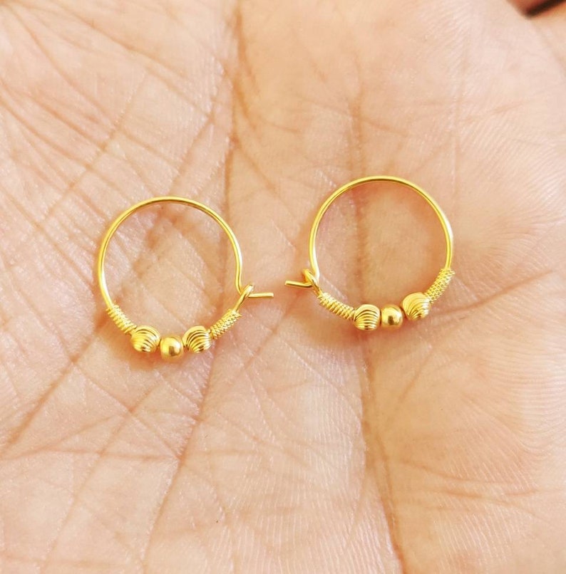 22k Gold Hoop Rajasthani Gold Hoop Indian Gold Hoop Classic | Etsy
