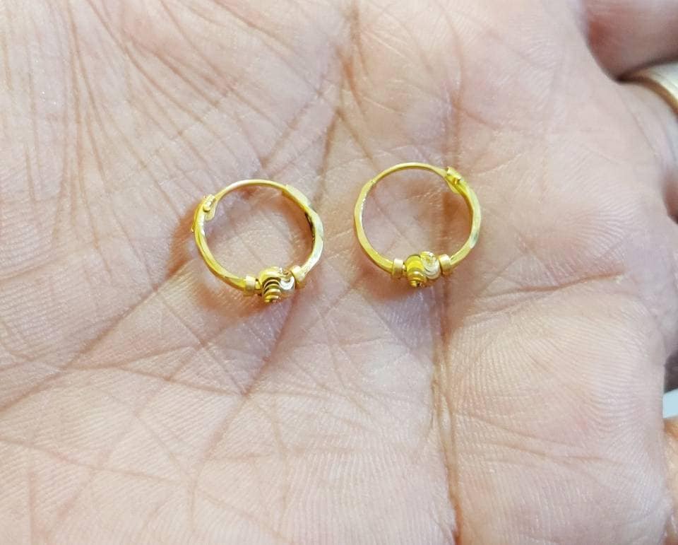 22k Gold Hoops Rajasthani Gold Hoops Indian Gold Hoops | Etsy