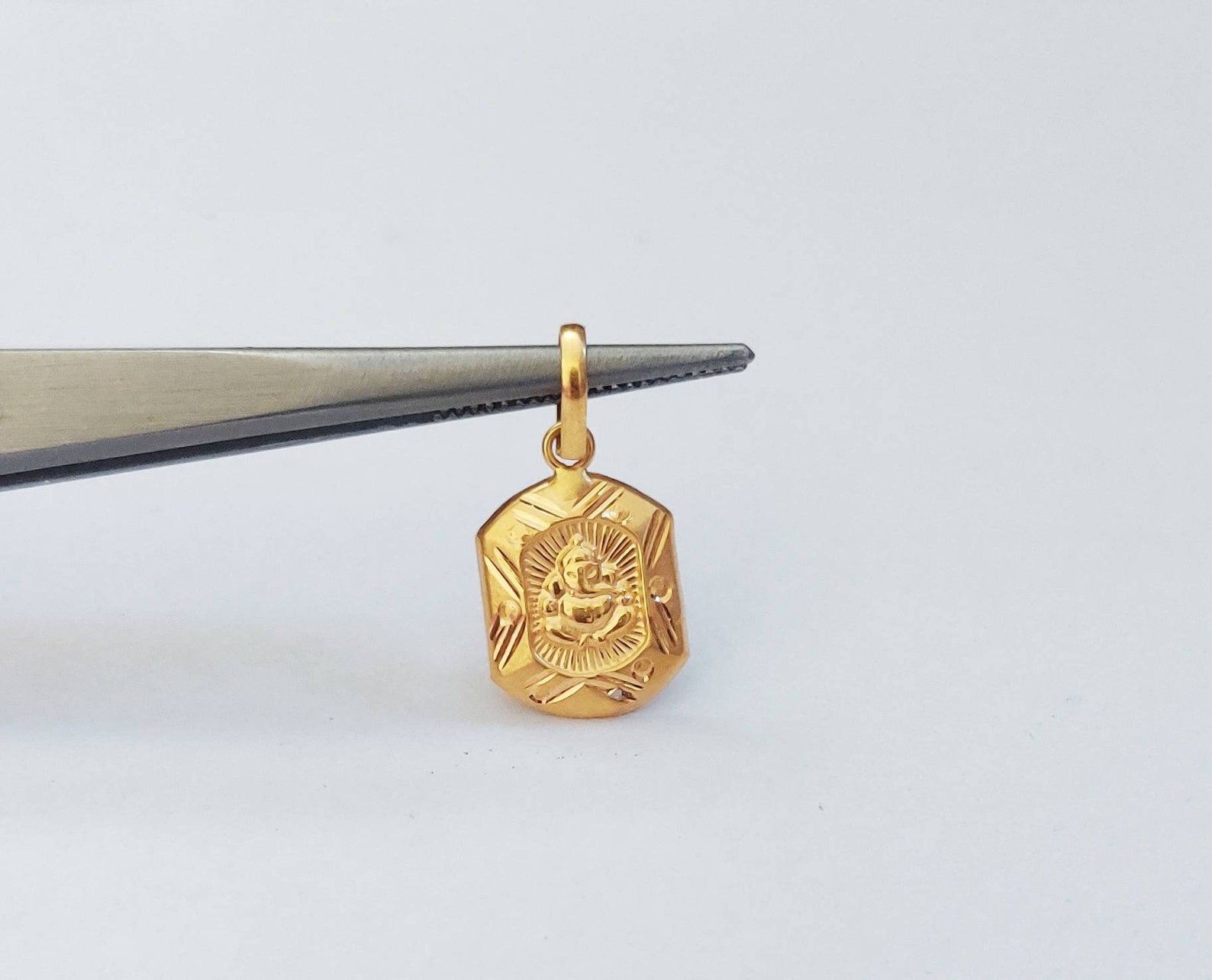 22k Gold Ganesha Pendantsolid Gold Pendant Indian Ganesha - Etsy