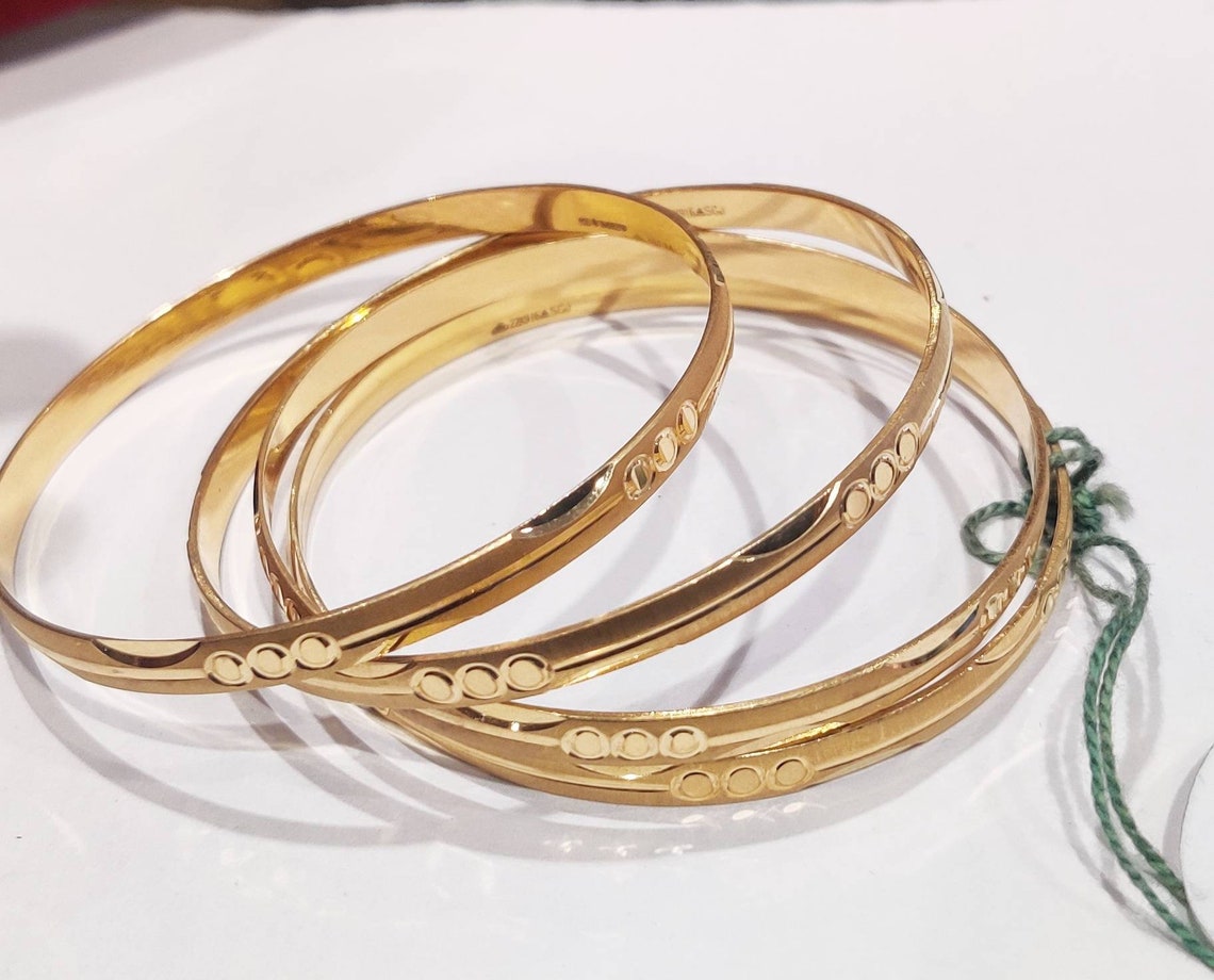 22k Gold Bangles Solid Gold Real Banglegold Bangle Bracelet - Etsy