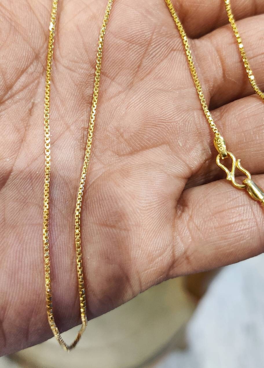 22k Gold Chain Box Chain Gold Box Chain Trendy Gold Box - Etsy
