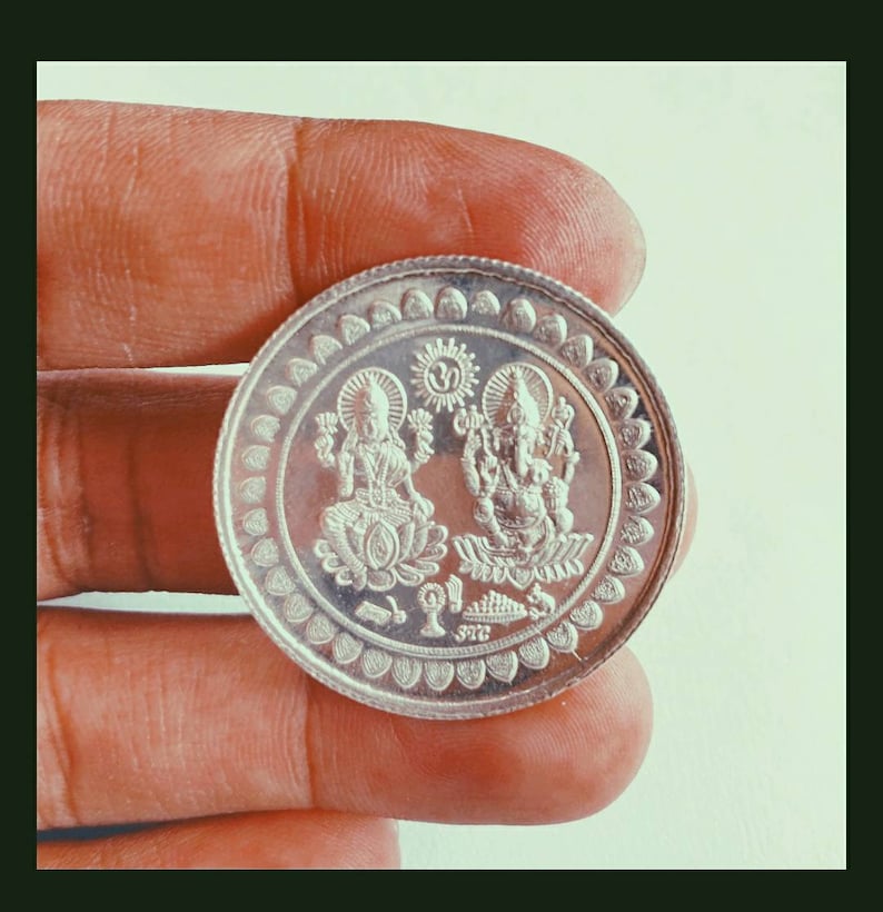 Pure Silver Coin Hindu Idol Coins Solid Silver Coin Solid - Etsy
