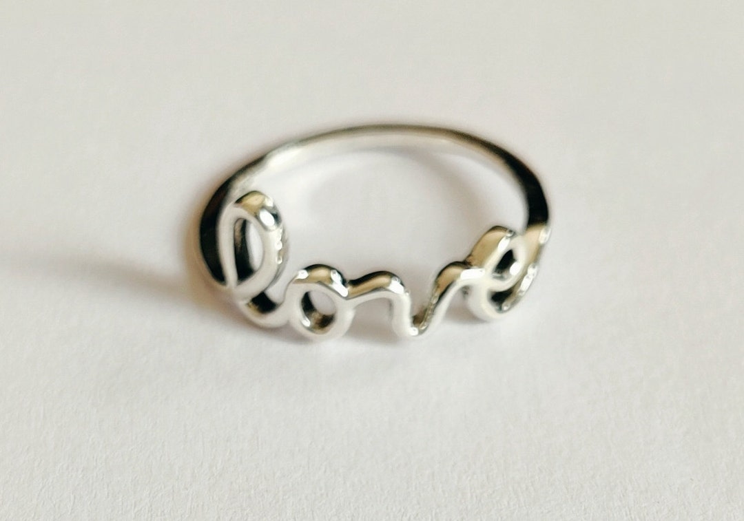 Silver Love Ring, Contemporary Stack Love Ring, Every Day Ring, Every ...