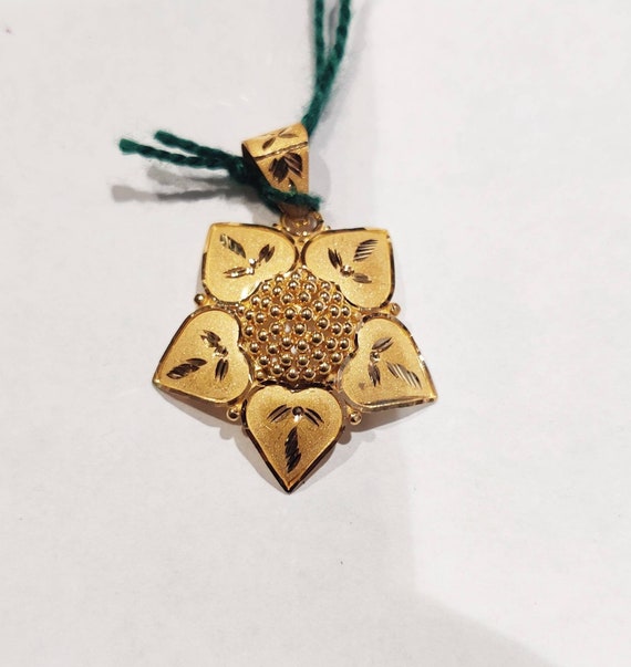 22k Gold Pendant Indian Gold Pendant Rajasthani Gold Pendant Star Gold Pendant flower Gold Pendant Dangling Balls Pendant Gold Locket Etsy