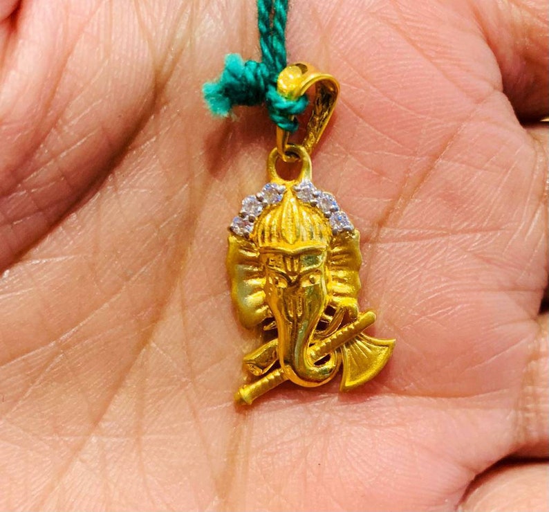 22k Gold Ganesha Pendantsolid Gold Pendant Indian Ganesha | Etsy