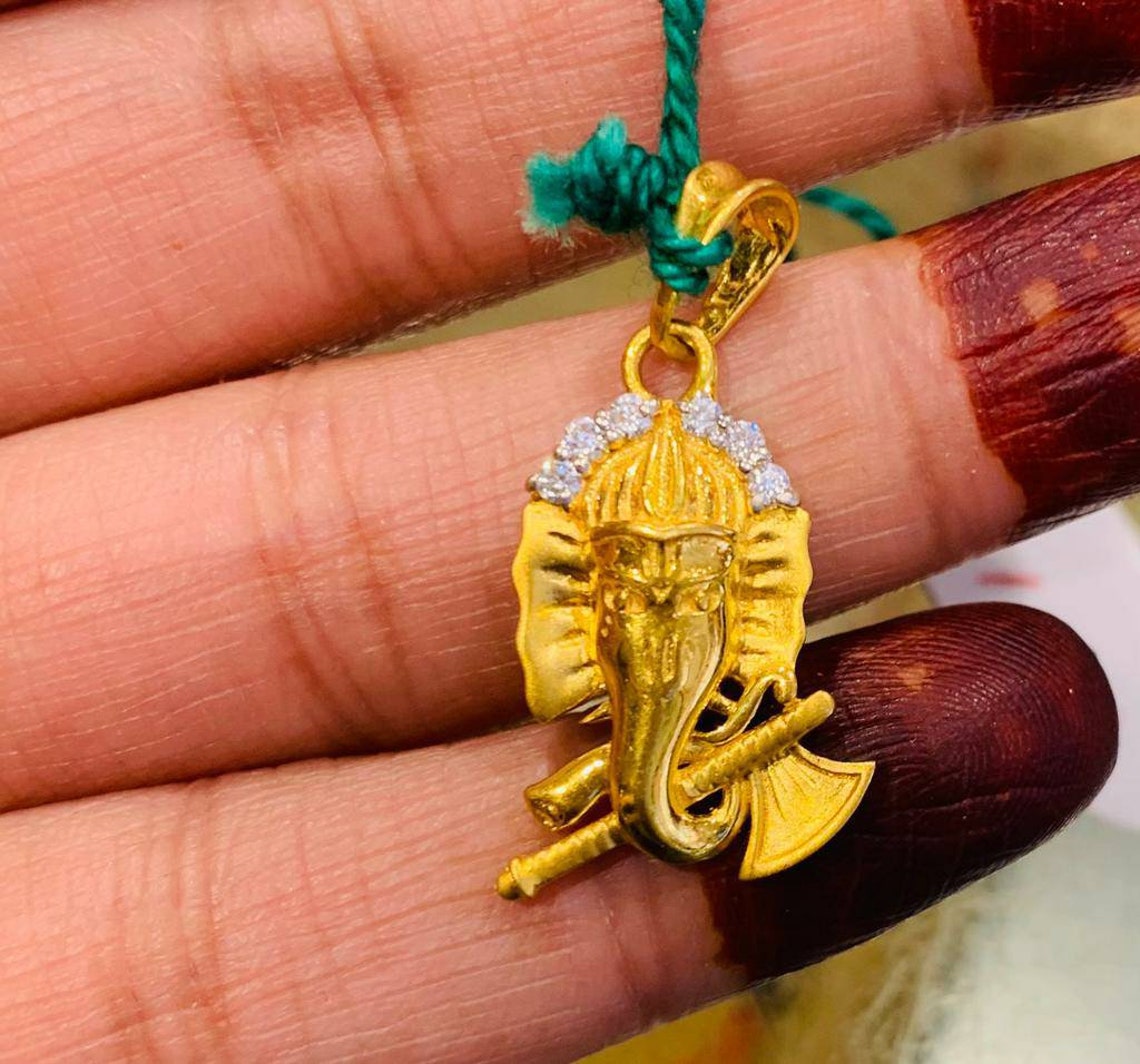 22k Gold Ganesha Pendantsolid Gold Pendant Indian Ganesha | Etsy
