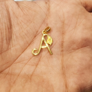 22k Gold Initial Pendant, 22k Gold Alphabet Locket, Solid Gold Initial ...