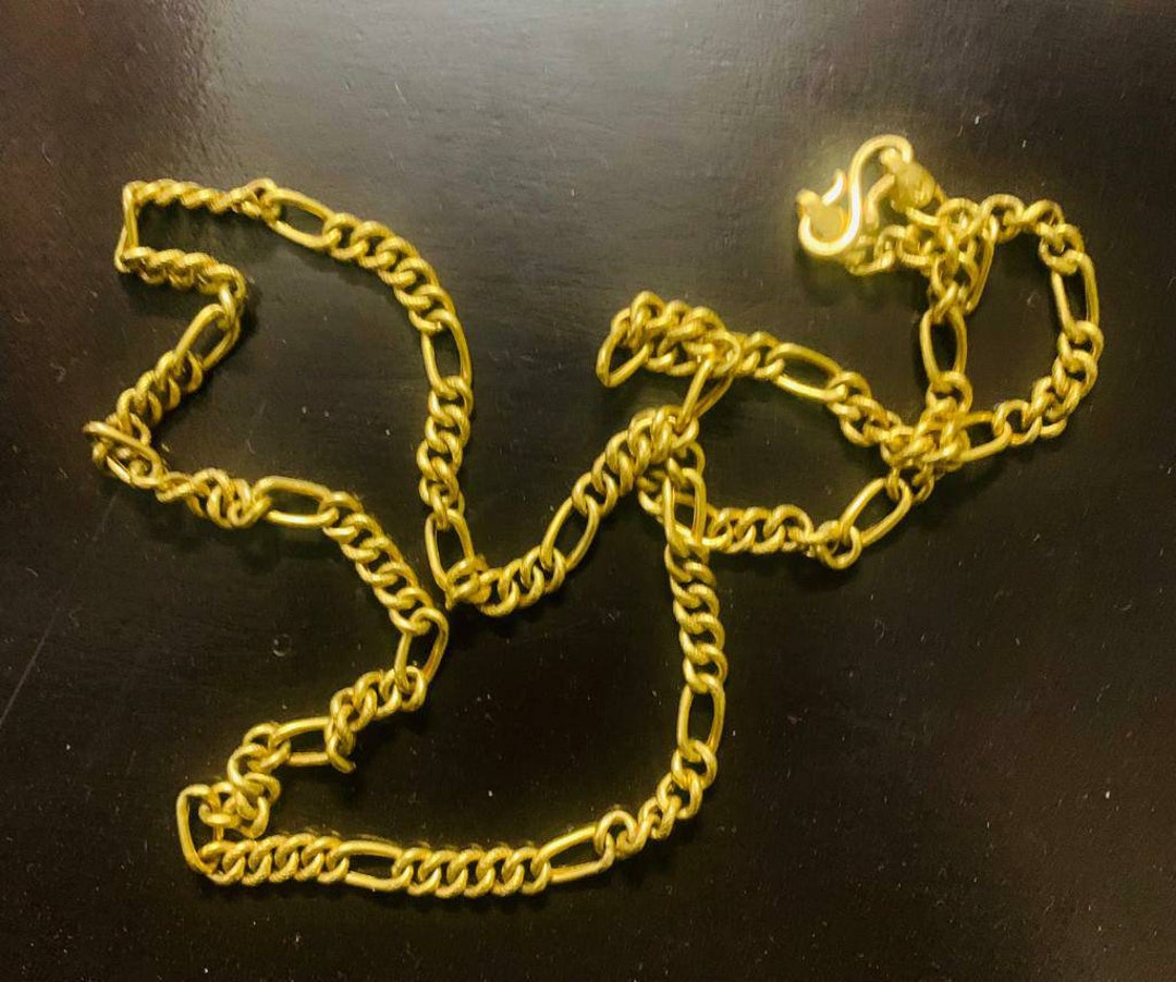 22k Gold Link Chain, Solid Gold Chain, Pure and Genuine Gold Chain ...