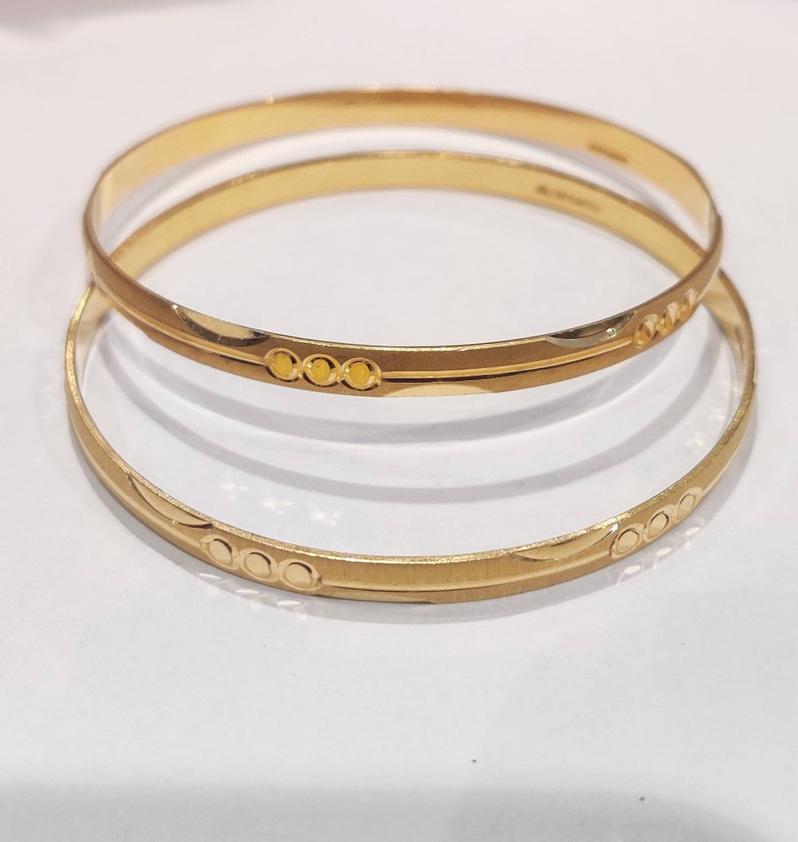 22k Gold Bangles, Solid Gold Real Bangle,gold Bangle Bracelet, Antique ...