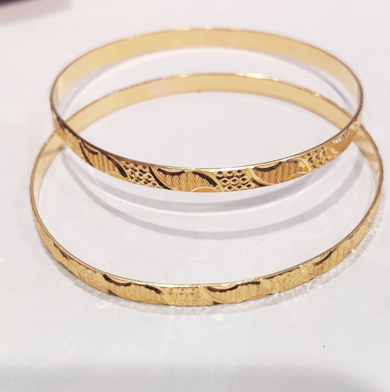 22k Gold Bangles, Solid Gold Real Bangles,indian Gold Bangles, Antique ...