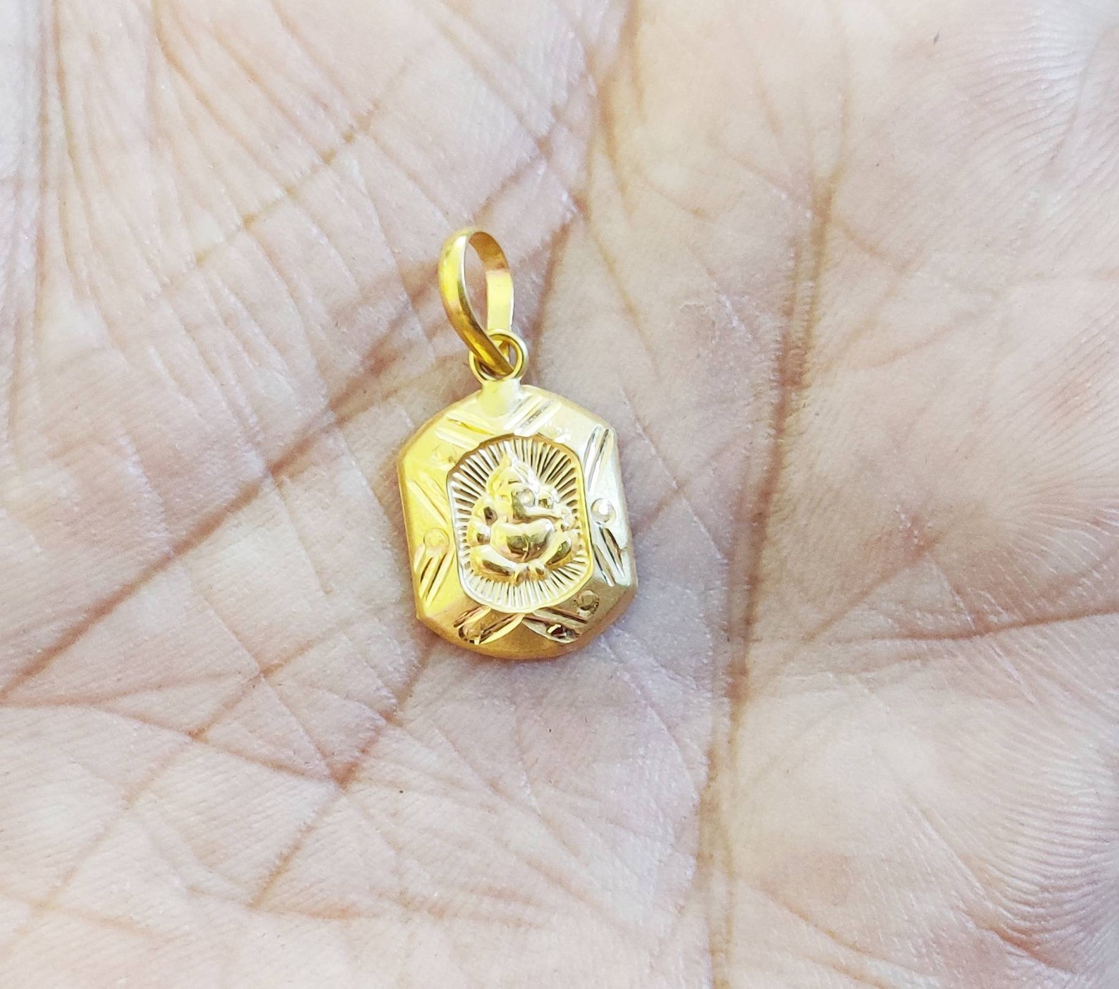 22k Gold Ganesha Pendantsolid Gold Pendant Indian Ganesha - Etsy