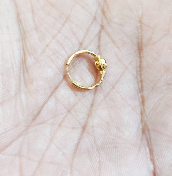 22k Gold Nose Ring Nostril Ring Indian Gold Nose Ring Nose Jewellery Gold Nose Ring Gold Nose Hoop Gold Nose Piercing Solid Gold Hoop Etsy