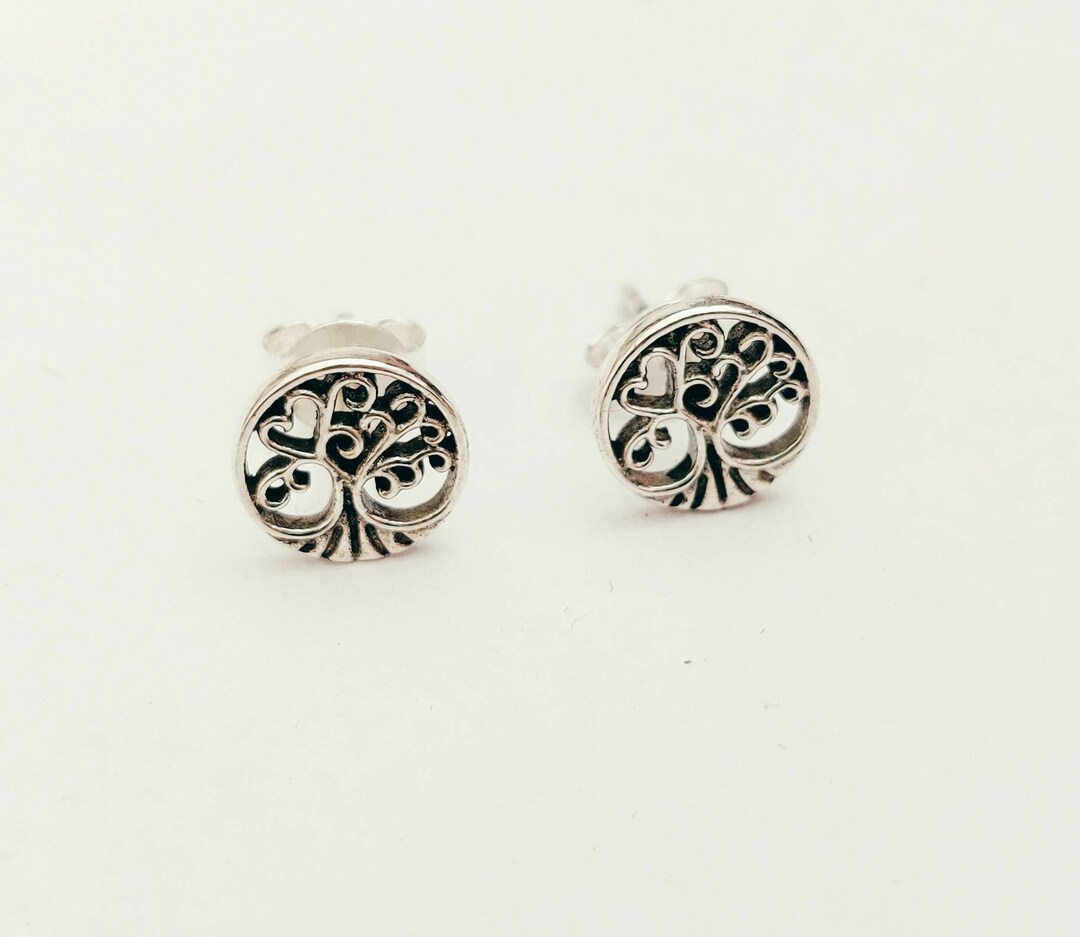Life of Tree Studs, Small Studs, Solid Silver Studs, Tree of Life Studs ...